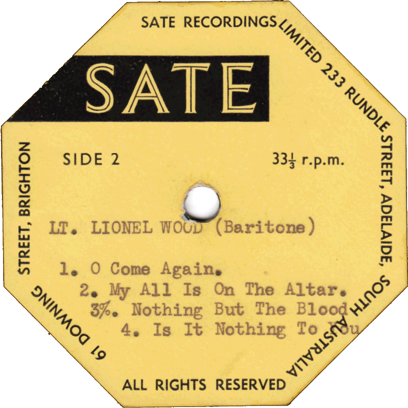 SATE - Lionel Wood & The Salvation Army Norwood Triple Trio